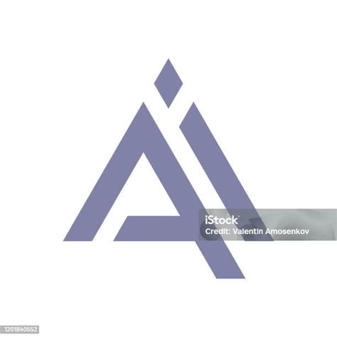 편지 Ai 로고 아이콘 디자인 템플릿 요소입니다 사진과 소셜 미디어에 텍스트와 캡션을 추가하는 데 사용하기 쉽습니다 Eps 10 인공지능에 대한 스톡 벡터 아트 및 기타