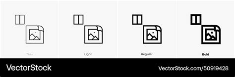 Black And White Icon Thin Light Regular Bold Vector Image