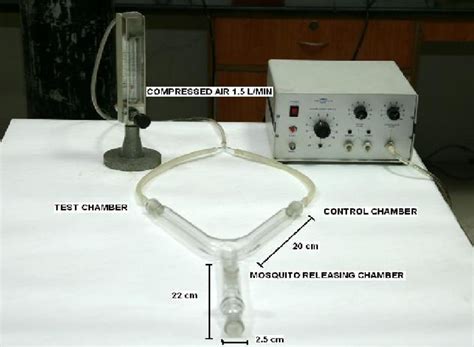 Y Maze Olfactometer Showing Behavioural Bioassay Assembly Air Flow