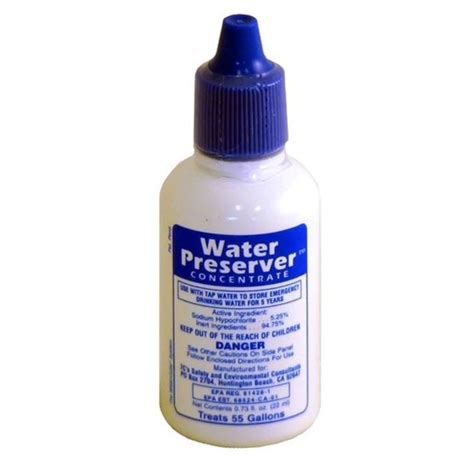 Water Preserver Concentrate Treats 55 Gallon Emergency Water
