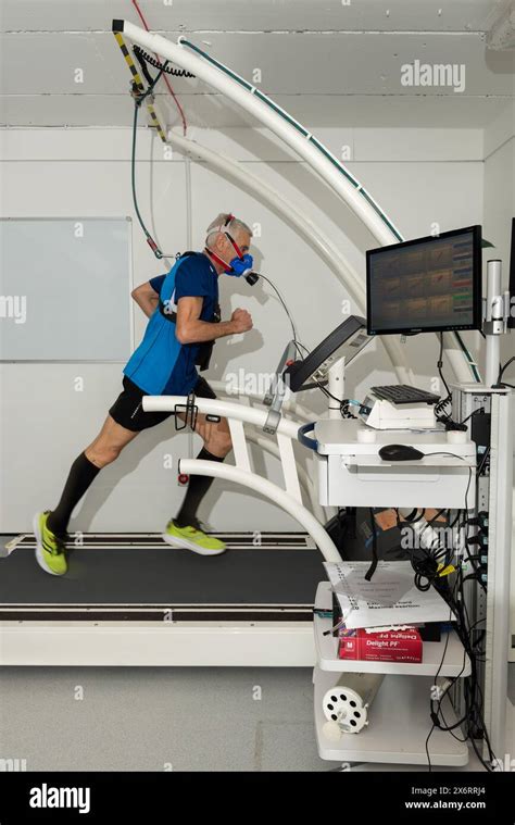 Maximal Oxygen Consumption Determined For An Athlete Middle Aged Man Measuring Vo2 Max For A
