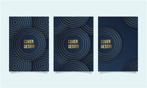 Dark Covers With Linear Gold Circles Vector 15227311 Vector Art At Vecteezy
