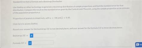 solved use statkey or other technology to generate a
