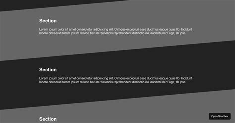 Slanted Sections Codesandbox