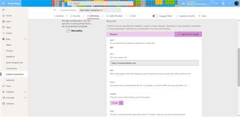 Making A Dad Jokes App Using Rest Apis And Power Apps Custom Connectors Annabel Treshanskys Blog