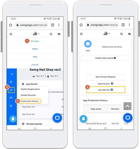 download the app after accessing the mobile swing2app site support