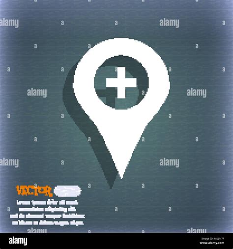 Plus Map Pointer GPS Location Icon Symbol On The Blue Green Abstract