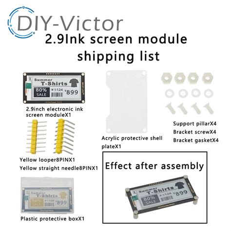 Tela E Módulo De E Ink Eink De 29 Polegadas Suporte Para Arduino Uno Stm32 Raspberry Pi Esp32