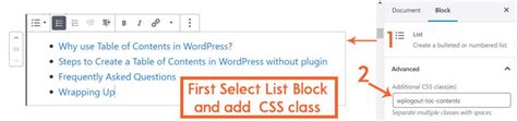 How To Create A Table Of Contents In WordPress Without Plugin