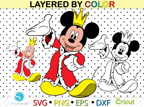 Mickey Mouse King Svginstant Downloadmerry Christmas Etsy