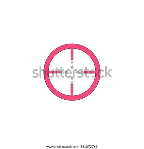 Crosshair Pink Vector Icon Black Contour Stock Vector Royalty Free
