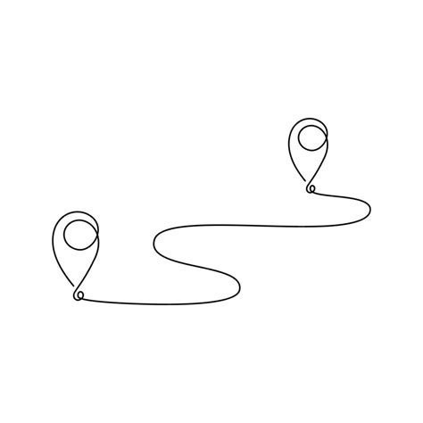Premium Vector Continuous One Line Drawing Of Route Location Pointers