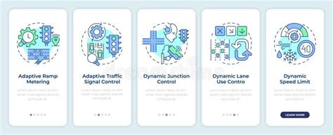 Traffic Management Strategies Onboarding Mobile App Screen Stock Vector