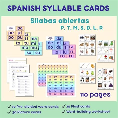 Spanish Syllable Phonics Activity Build 2 Syllable Words With Open