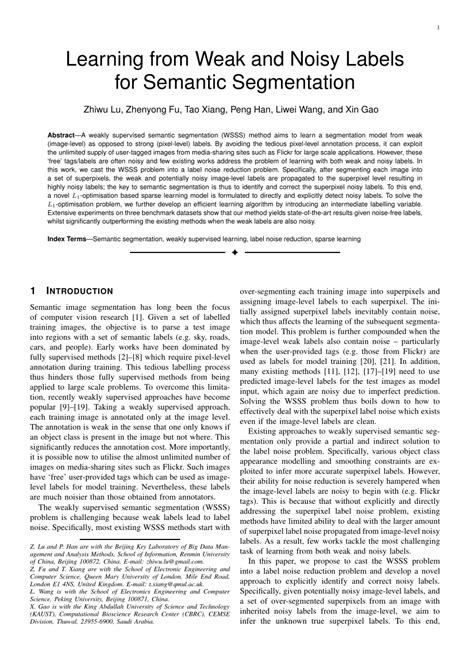 PDF Learning From Weak And Noisy Labels For Semantic Segmentation