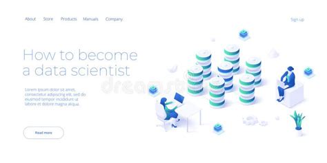 Data Analyst Or Scientist Concept In Isometric Vector Illustration Big Data Analysis Or