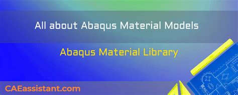 All About Abaqus Material Models Cae Assistant