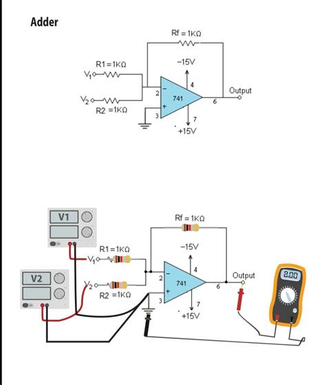 Aim Design And Verify The Operations Of Op Amp Adder