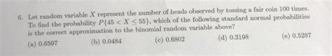 Solved 6 Let Random Variable X Represent The Number Of