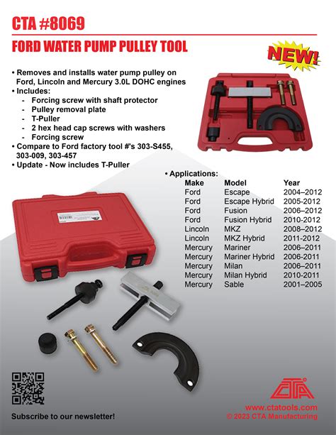 8069 Ford Water Pump Pulley Tool — Cta Manufacturing