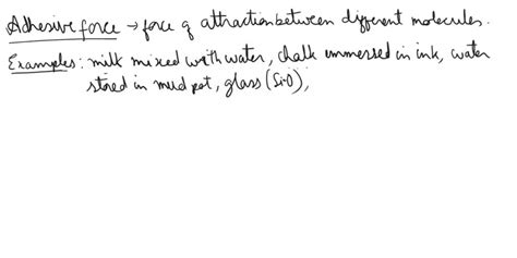 Solved Write Down More Examples Of Adhesive And Cohesive Forces From