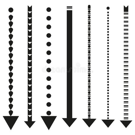 Arrow Downward Pattern Black Direction Symbol Graphic Pointing Element Straight Vector Design