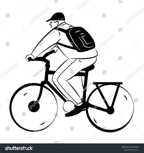 man on bicycle illustration vector clipart stock vector royalty free