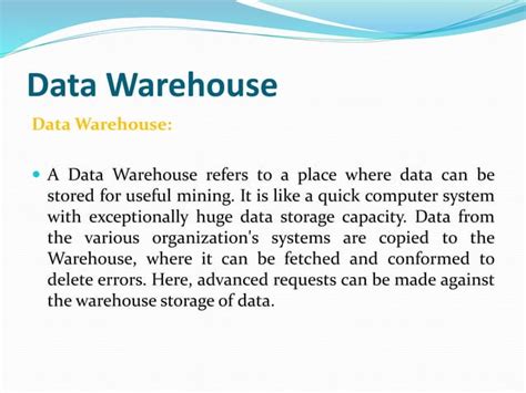 Unit Iv Introduction To Data Warehousing Pptx
