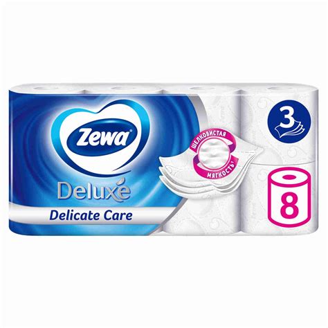 Туалетная бумага Zewa Deluxe Без аромата, 3 слоя, 8 рулонов - купить с ...
