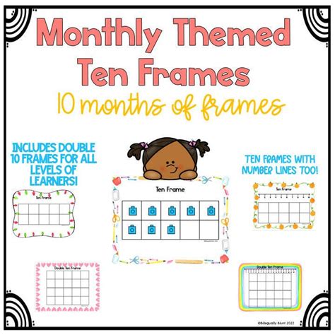 Monthly Themed Ten Frames Bilingual Marketplace