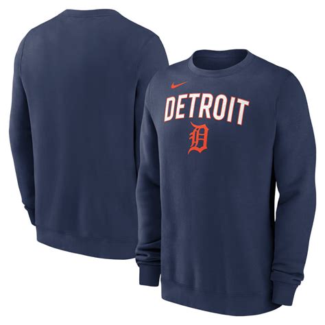 Detroit Tigers Mens Crewneck Fleece Sweatshirt Vintage Detroit