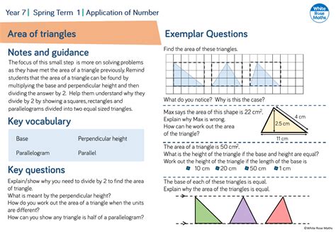 Area Of Triangles Questions Maths
