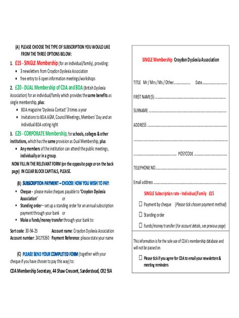 Fillable Online CDA MEMBERSHIP FORM For Website Docx Fax Email Print