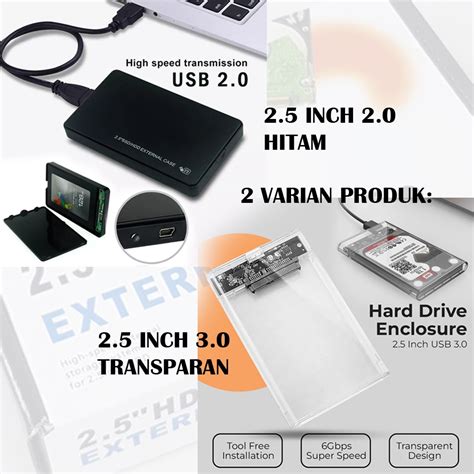 Jual Casing Harddisk 2 5 Hdd Sata Ke Usb 2 0 Untuk Penyimpanan Eksternal Shopee Indonesia