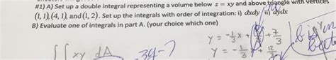 Solved A Set Up A Double Integral Representing A Volume