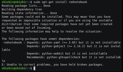 Python Unmet Dependencies Stops Rednotebook From Installing On Ubuntu