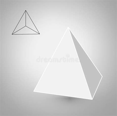 Tetrahedron Geometric Figure With Sharp Angles Stock Vector Illustration Of Linear Minimal