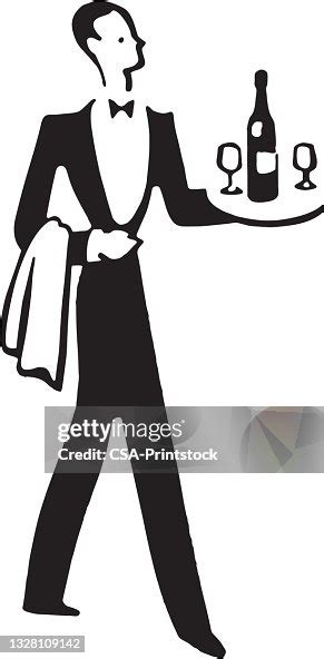 Waiter Carrying Tray High Res Vector Graphic Getty Images