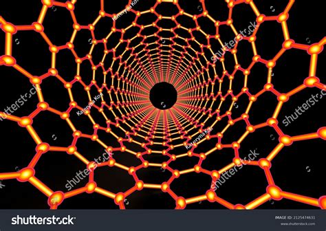 Carbon Nanotube 3d Illustration Showing Hexagonal Stock Illustration 2125474631 Shutterstock