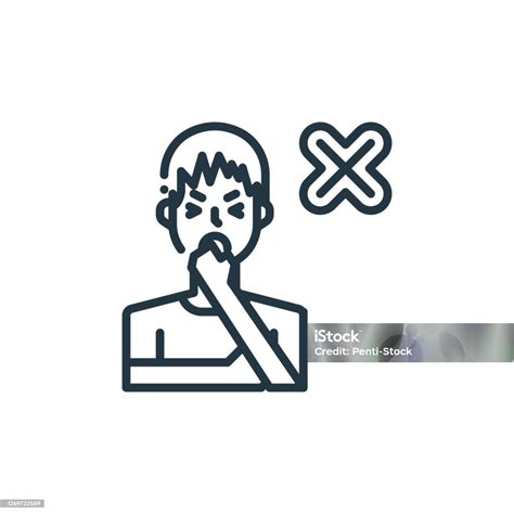 흰색 배경에 격리 된 기침 벡터 아이콘 개요 웹 사이트 디자인 및 모바일 응용 프로그램 개발을위한 얇은 라인 기침 아이콘 얇은