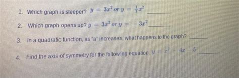 Solved 1 Which Graph Is Steeper 31 Or Y 2 2 Which Graph