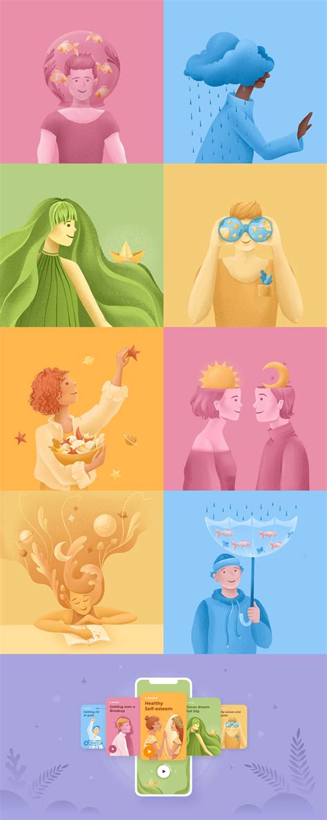 Illustrations for UpLife app :: Behance