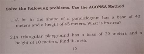 Solved Solve The Following Problems Use The Agonsa Method 1a Lot