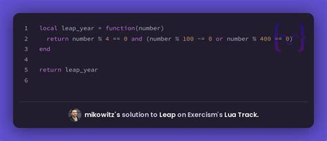 Mikowitzs Solution For Leap In Lua On Exercism