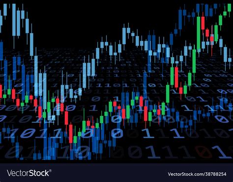 Abstract Candlestick Graphics Binary Code Vector Image
