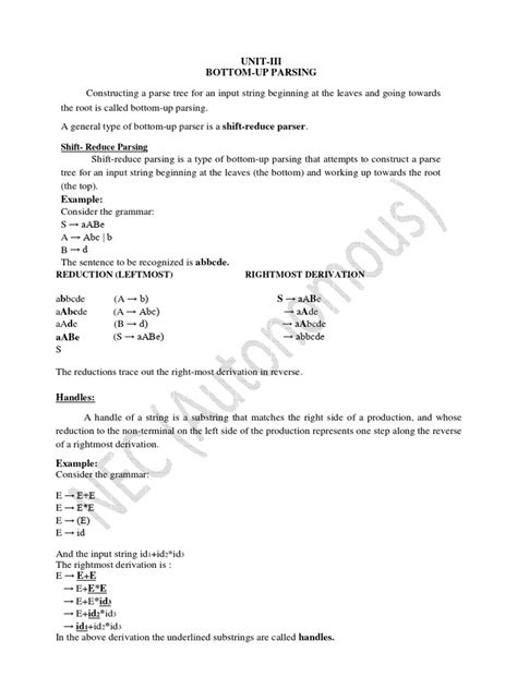 cd unit iii pdf parsing metalogic