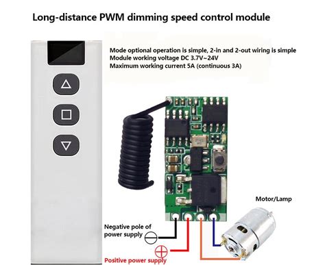 dc24v wireless remote control dc motor speed controller led light pwm speed regulation dimming