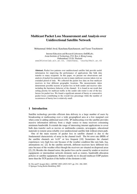 pdf multicast packet loss measurement and analysis over