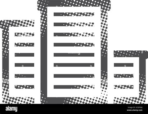 Hotel Building Icon In Halftone Style Black And White Monochrome Vector Illustration Stock