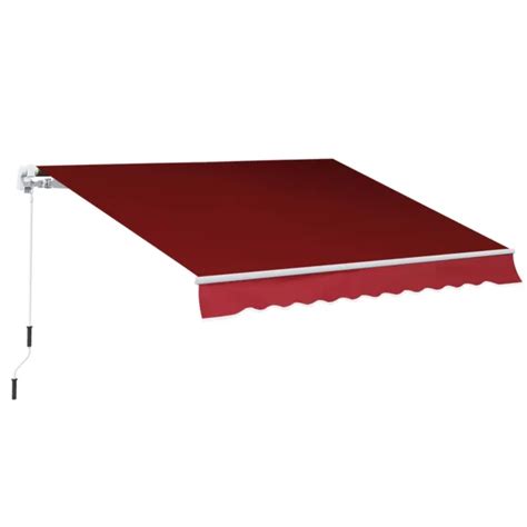 Outsunny 2 5m X 2m Garden Patio Manual Awning Canopy W Winding Handle